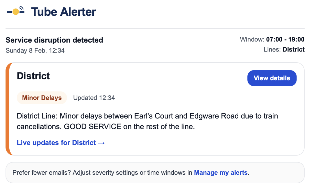 London Underground Alerter | Real-Time Tube Delay Alerts by Email
